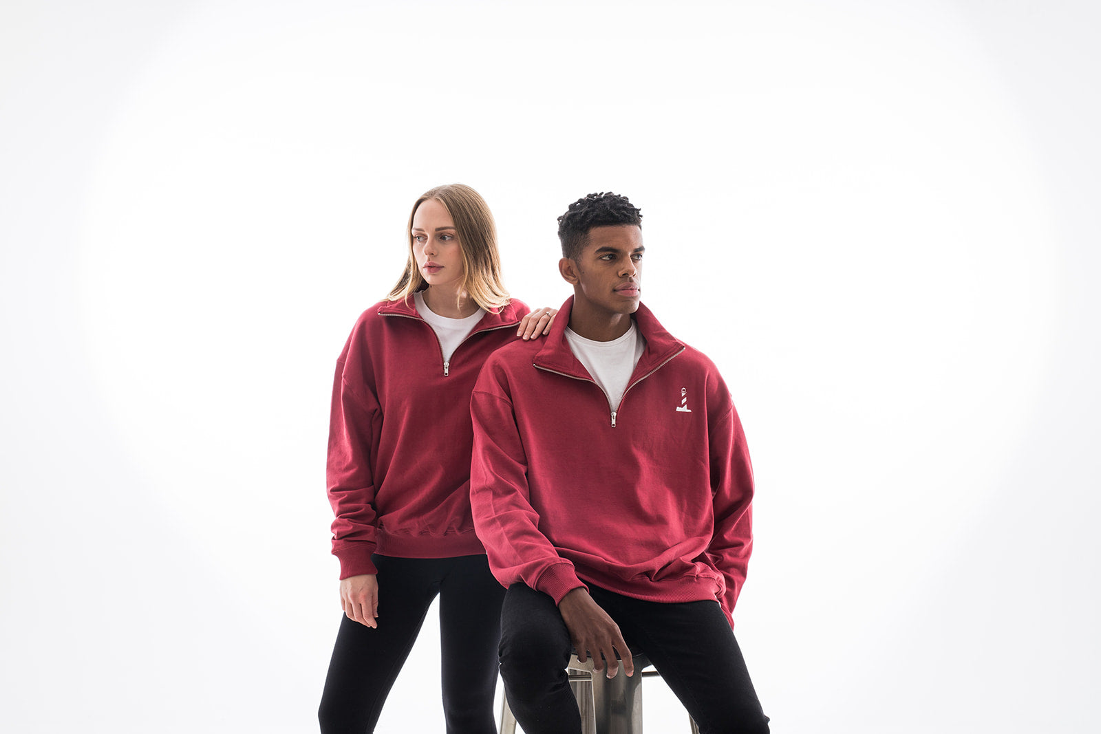 Unisex Red Earth Lighthouse Logo Quarter Zip – Stuart Austen